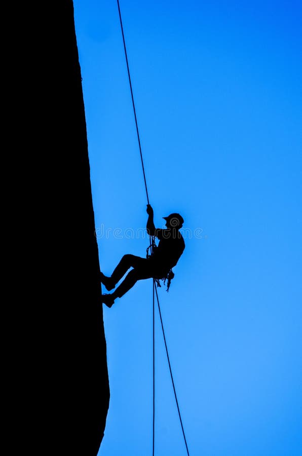 Climber Rappel Silhouette Stock Photos - Free & Royalty-Free Stock ...
