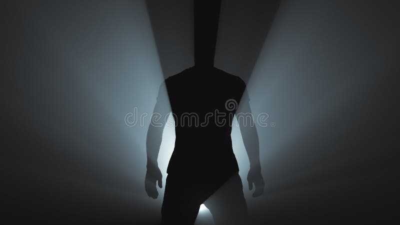 A Bright Source of Light Behind a Man Stock Illustration - Illustration ...