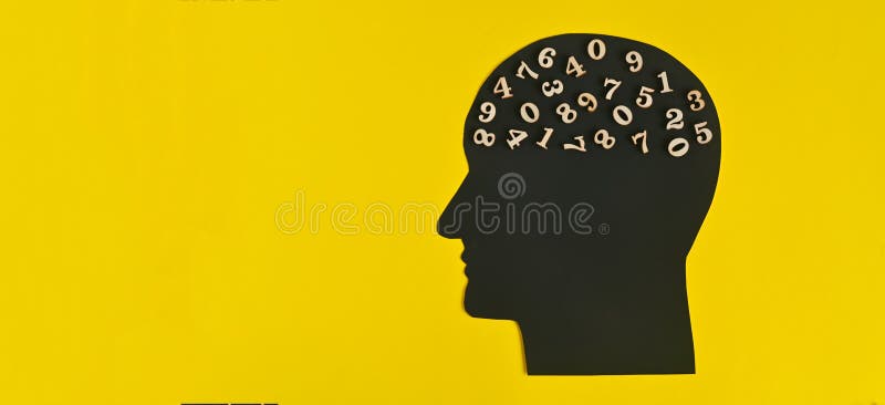 Silhouette of a Man S Head with Numbers Stock Image - Image of beauty ...