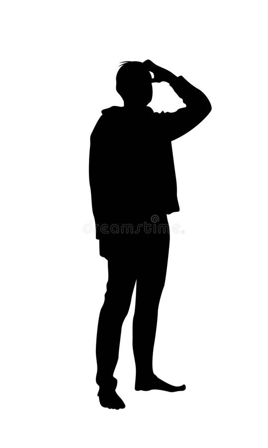 Silhouette of a Man Scratching His Head Stock Vector - Illustration of ... Silhouette of a Man Scratching His Head Stock Vector - Illustration of ...