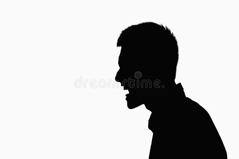Silhouette of Man Screaming. Stock Photo - Image of shot, series: 33402684