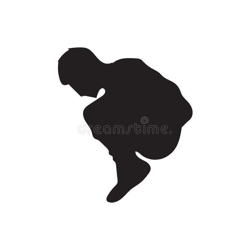 Silhouette of a Man Sitting. Vector Illustration Decorative Design ...