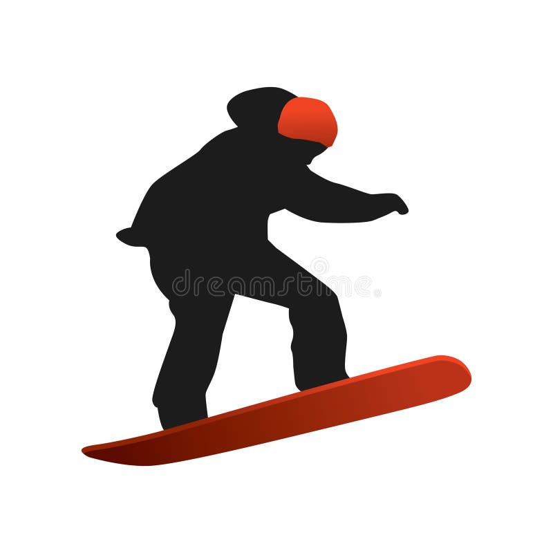 Silhouette of Man Snowboarding. Vector Illustration Decorative Design ...