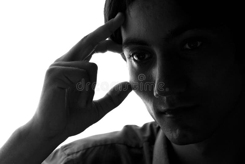 Silhouette of a Man Solves a Significant Problem Stock Photo - Image of ...