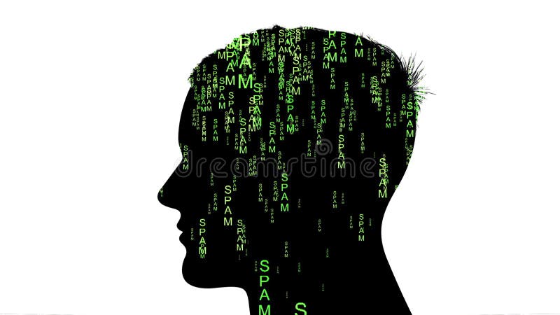 Silhouette of Man Spam Data Concept Stock Illustration - Illustration ...
