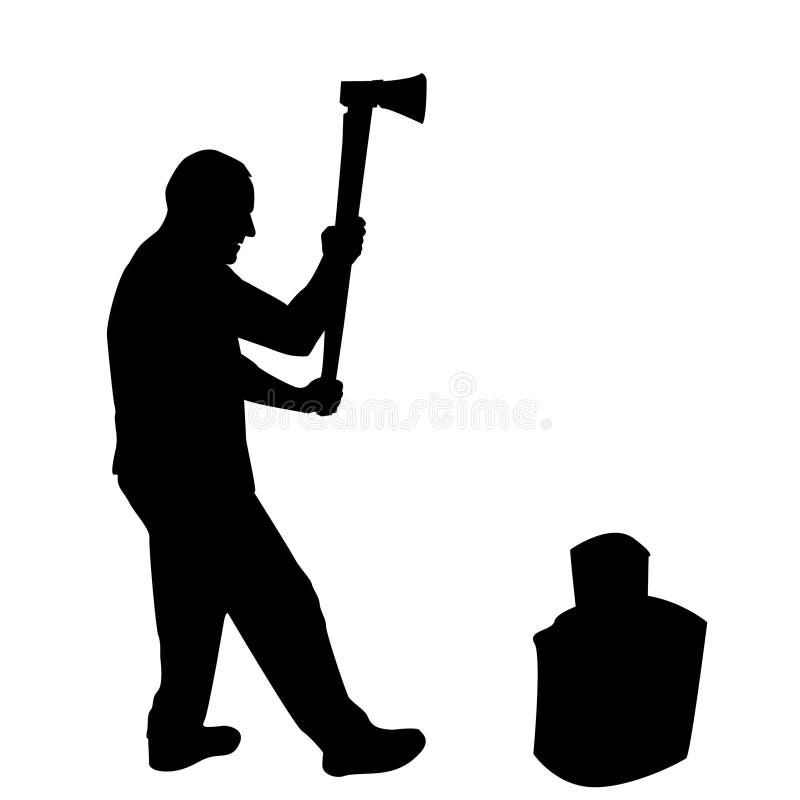 Splitting Wood Stock Illustrations – 648 Splitting Wood Stock ...