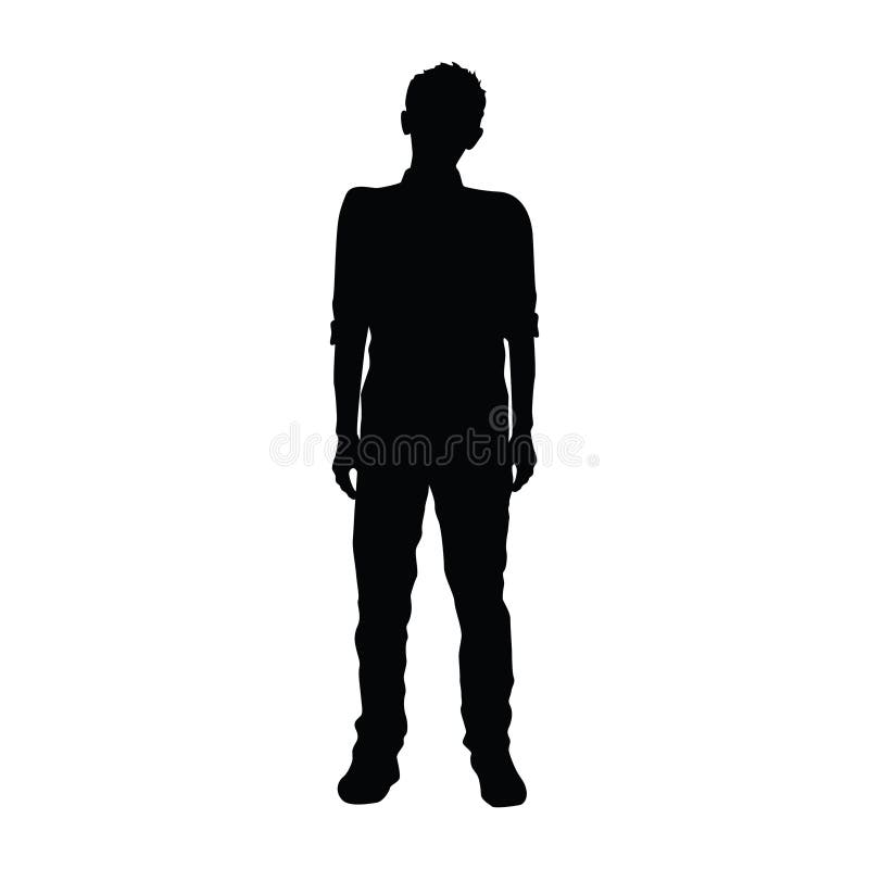 Silhouette of Man Standing. Vector Illustration Decorative Design Stock ...