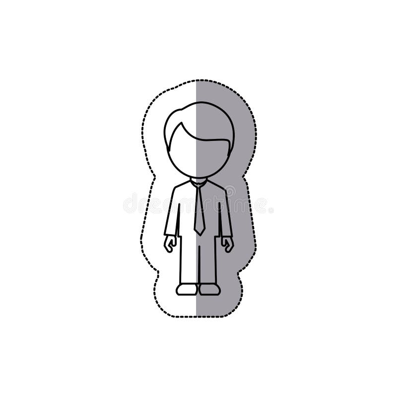 Silhouette Man Sticker Icon Stock Illustration - Illustration of human ...
