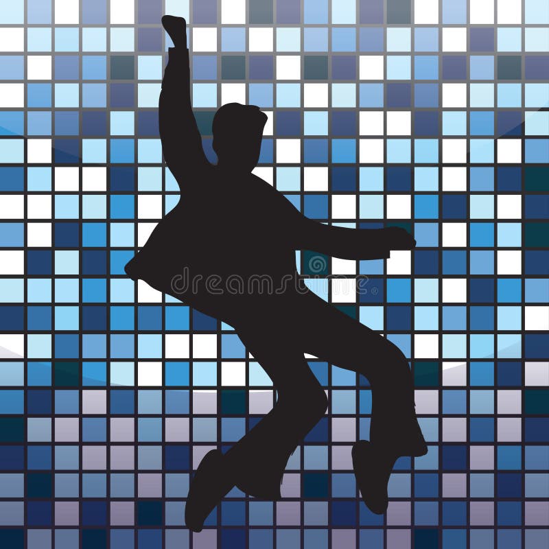 Silhouette of a Man Striking Dance Pose. Vector Illustration Decorative ...