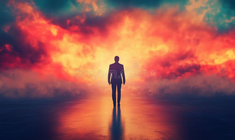 272 Man Walking Towards Sunset Silhouette Stock Photos - Free & Royalty ...