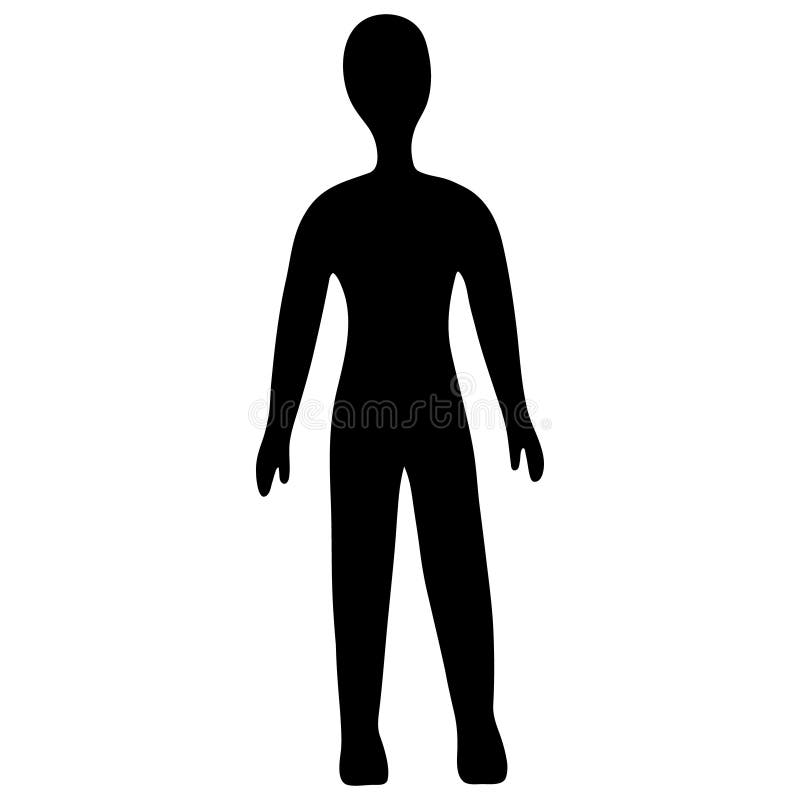 Full-length Human Figure. Sketch. Body Positive. Front View. Vector ...