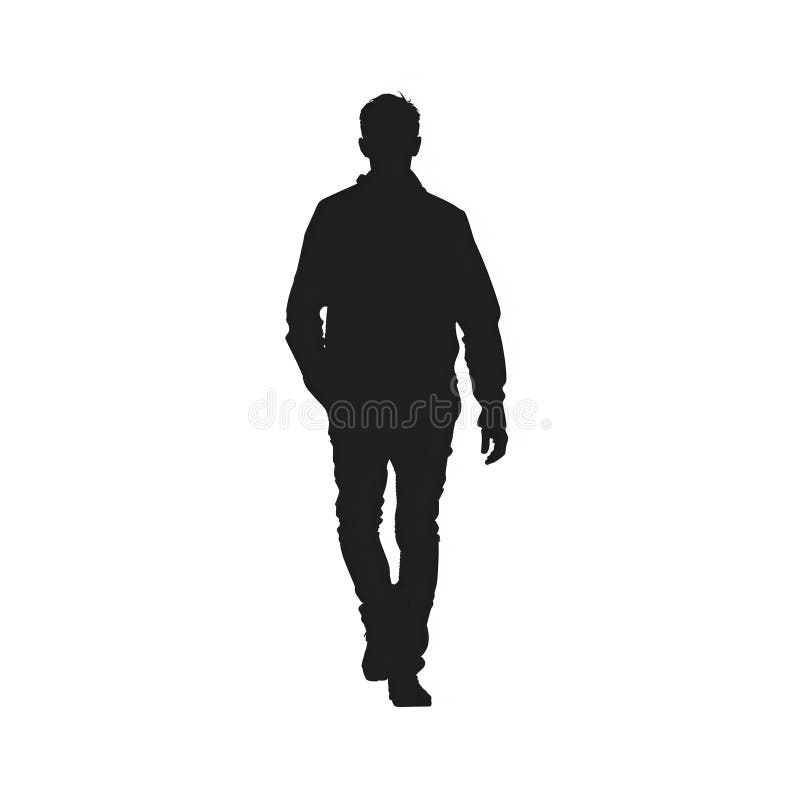 Silhouette of a Man Walking: a Simple Graphic Design Stock Illustration ...