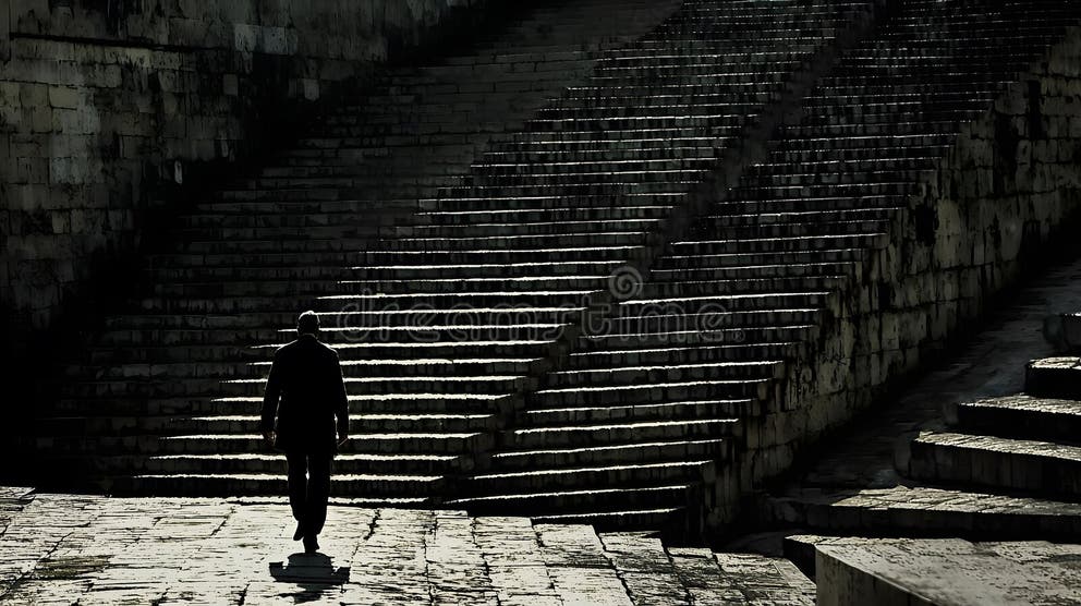 Man Silhouette Walking Up Stairs Stock Illustrations – 279 Man ...