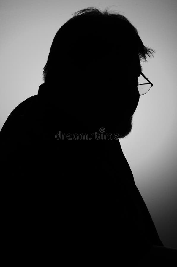 Silhouette of a man stock image. Image of hair, portrait - 77207679