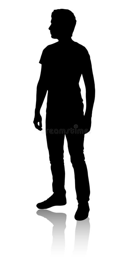 Silhouette of a Man Who Stands Sideways Stock Vector - Illustration of ... Silhouette of a Man Who Stands Sideways Stock Vector - Illustration of ...