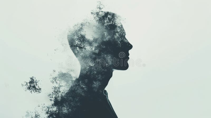 Silhouette of Mans Head with Smoke Emanating Stock Image - Image of ...