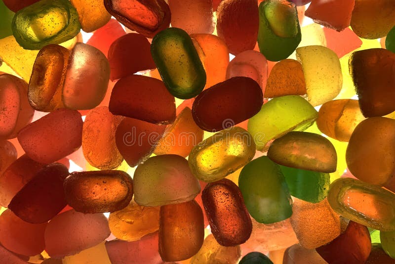 Silhouette of Many Multi Colored Yummy Bright Candies in Different ...