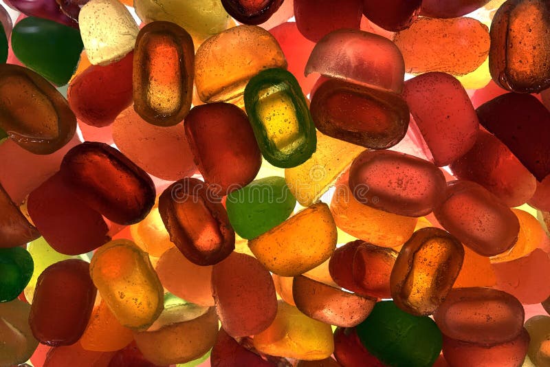 Silhouette of Many Multi Colored Yummy Bright Candies in Different ...