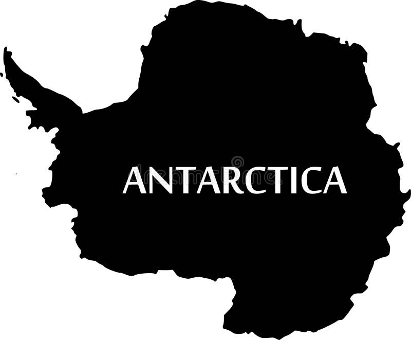Silhouette Map of the Continent of Antarctica Stock Illustration ...
