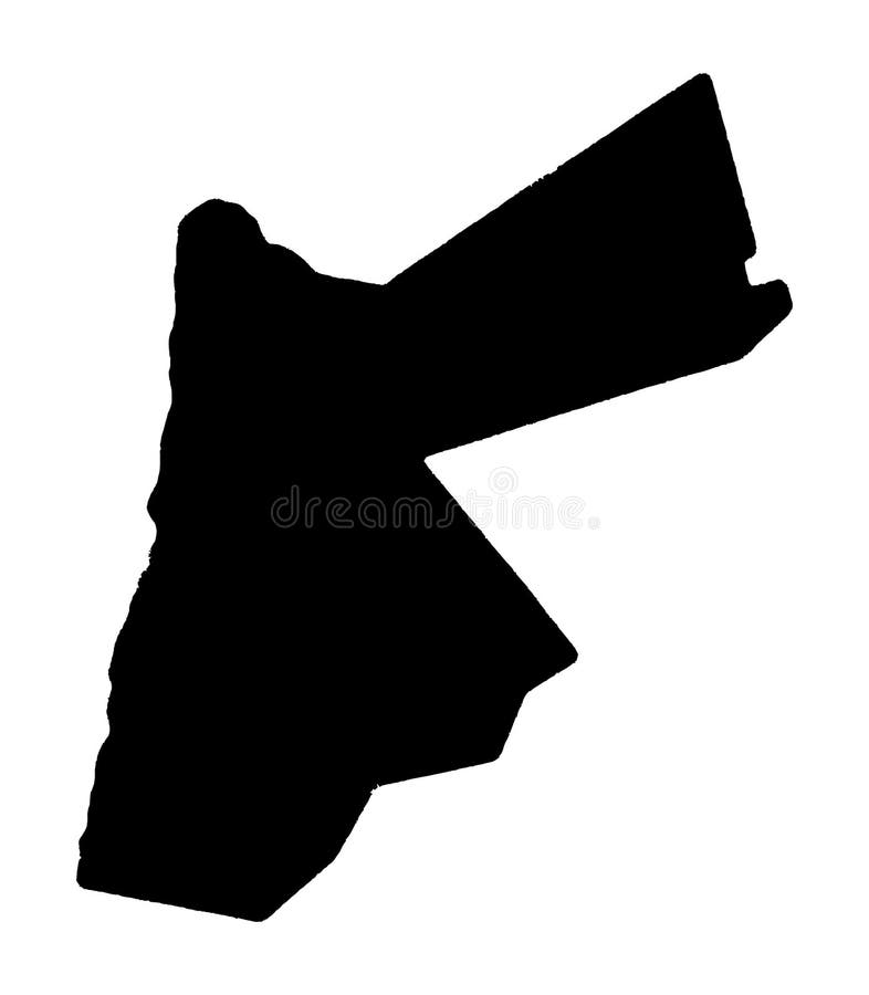 Silhouette Map of Jordan stock vector. Illustration of isolated - 243899716