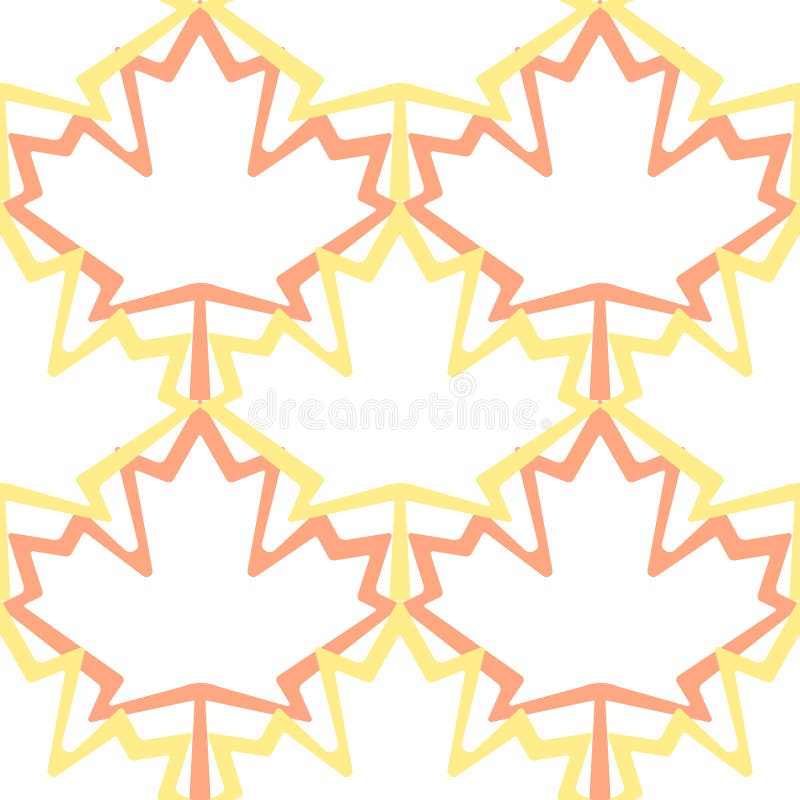 Silhouette of the Maple Leaf. Seamless Pattern Hand Drawn Leaf Stock ...