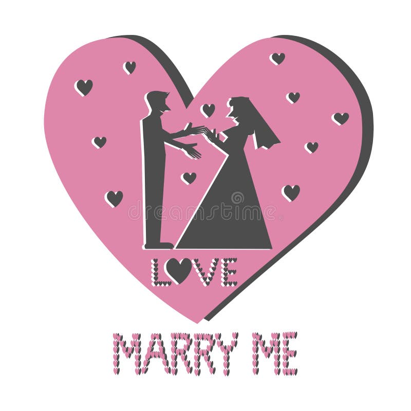 Silhouette marry me vector stock vector. Illustration of romantic ...