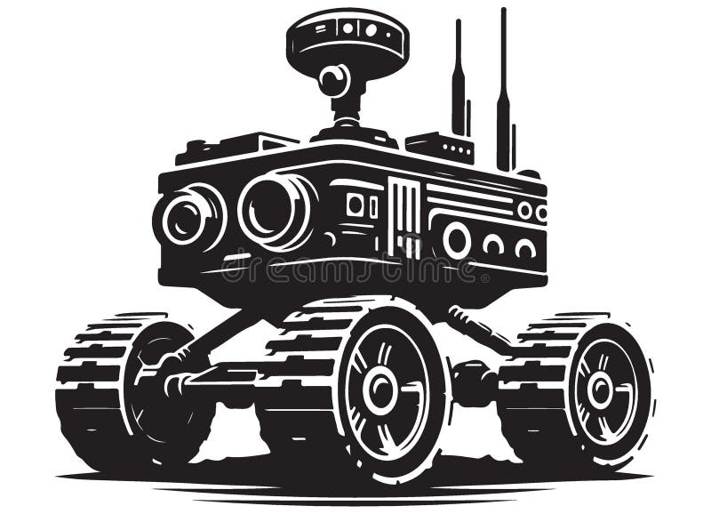 Silhouette of Mars Rover Illustration Vector Image for Science Stock ...