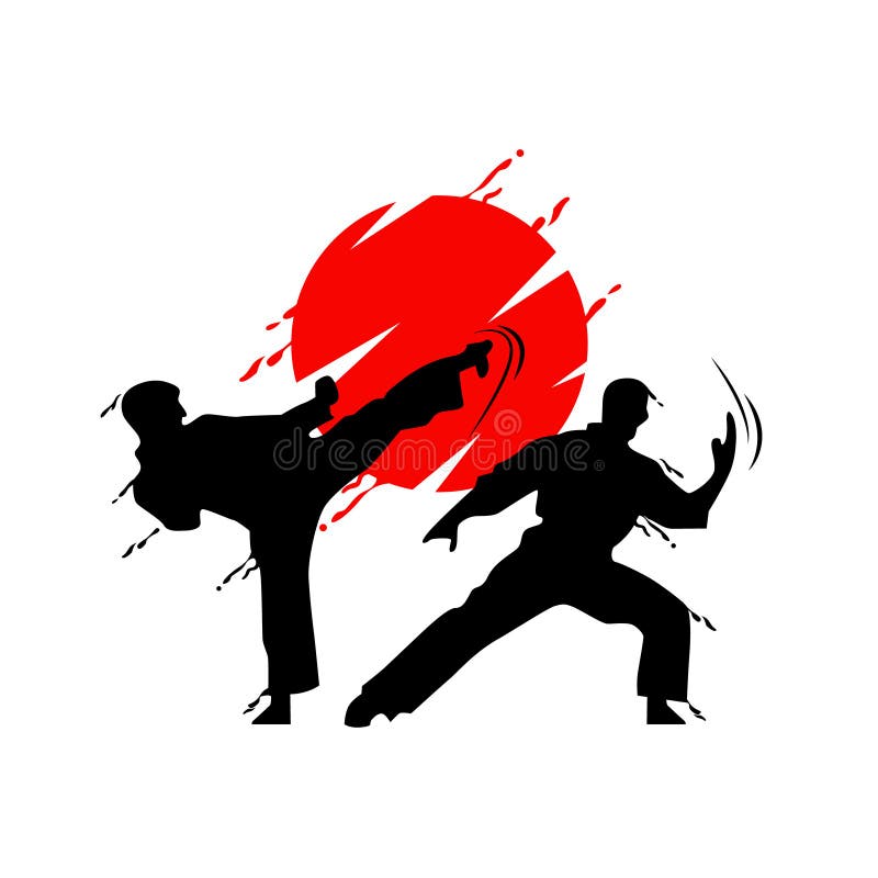 Silhouette Martial Art Fighting Poster Design Vector Stock Illustration ...