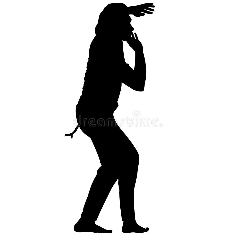 Silhouette of a Martial Arts on a White Background Stock Vector ...