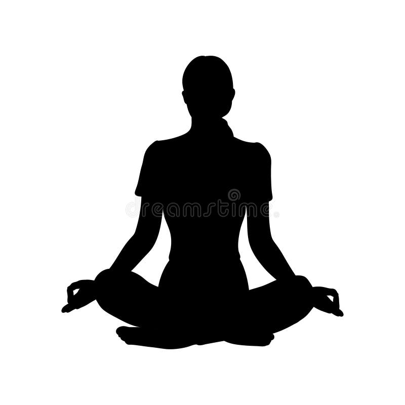 Silhouette of a Meditating Person. Vector Stock Vector - Illustration ...