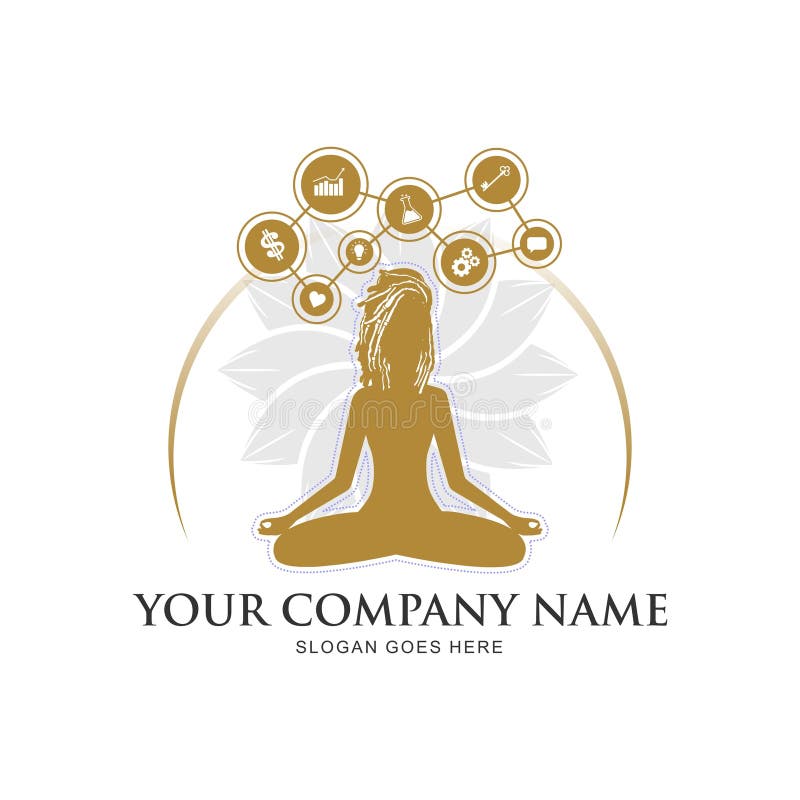 Silhouette of a Meditation Logo on White Back Ground Stock Vector ...