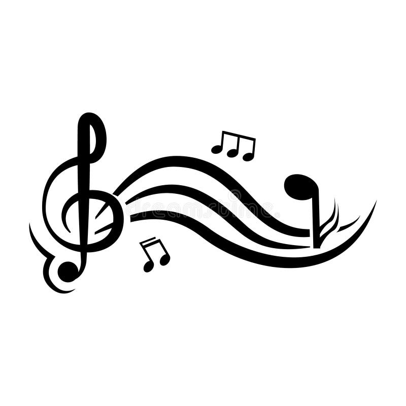 Silhouette Melody Curves and Lines Element Design Illustration Stock ...