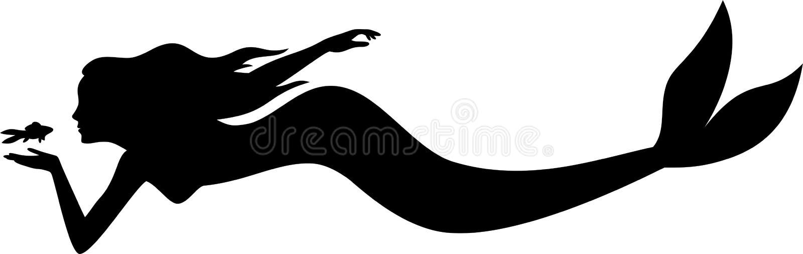 A mermaid silhouette stock vector. Illustration of isolated - 33854371
