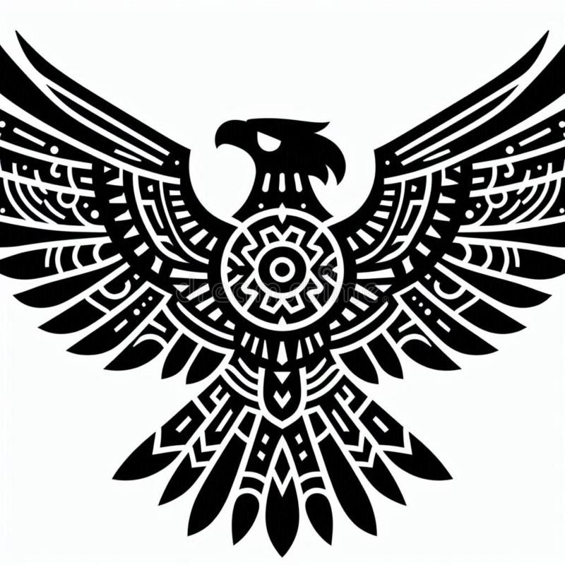 Silhouette of a Mesoamerican Eagle Representing Power and Divine ...