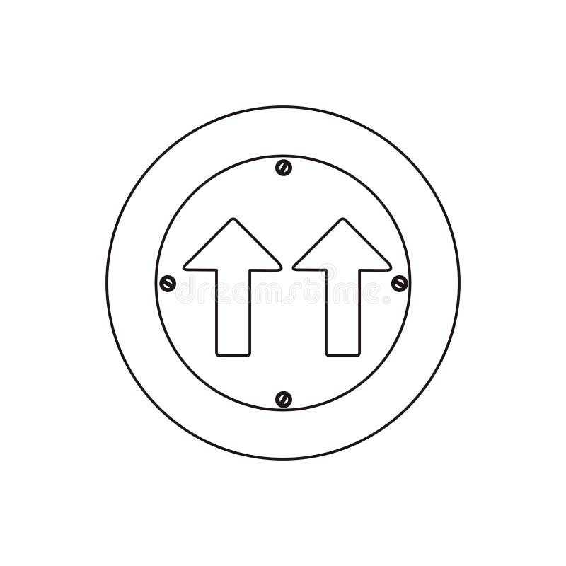 Silhouette Metallic Circular Frame Same Direction Arrow Road Traffic ...