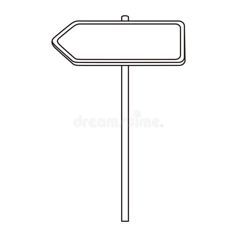 Silhouette Metallic Left Direction Board Road Signs Stock Illustration ...