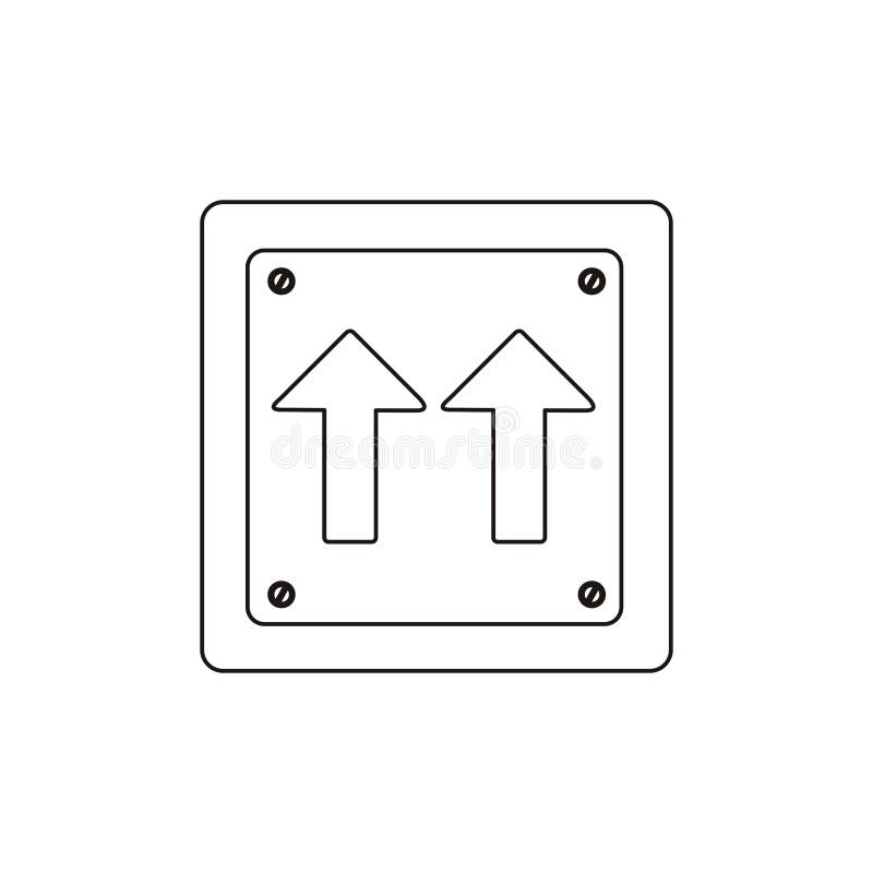 Silhouette Metallic Square Frame Same Direction Arrow Road Traffic Sign ...