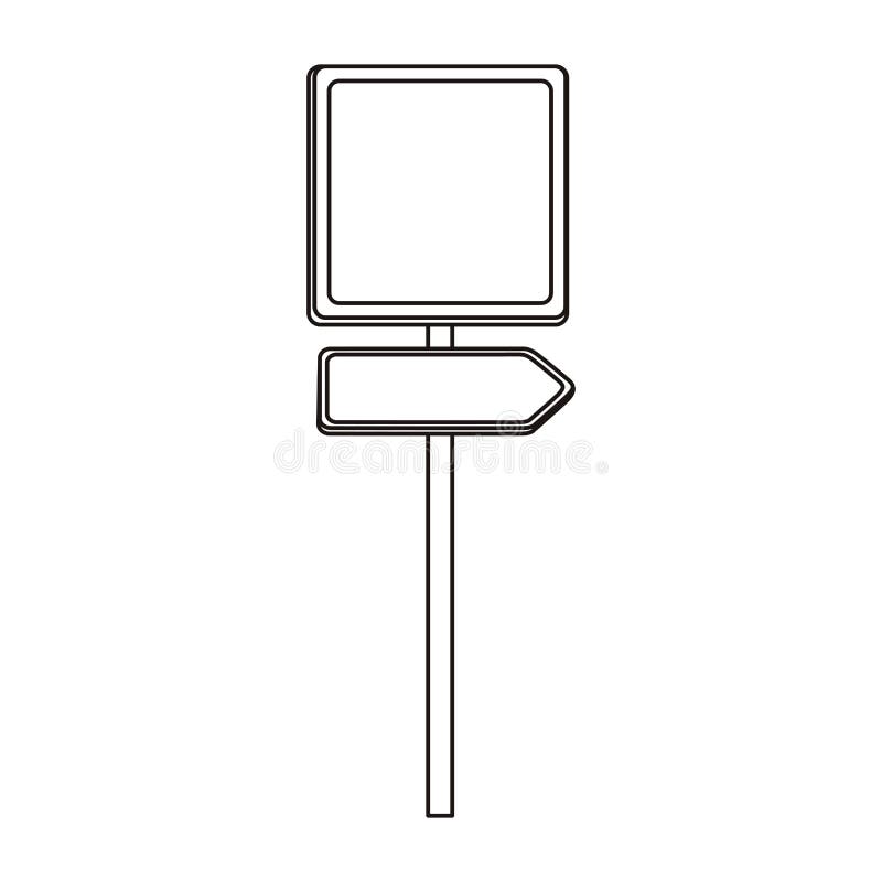 Silhouette Directional Metallic Plaque Road Sign Stock Illustration ...