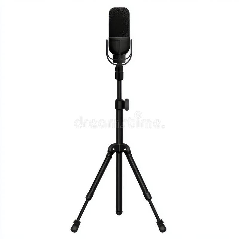 Silhouette of a Microphone Stand, Illustrated on a White Background ...