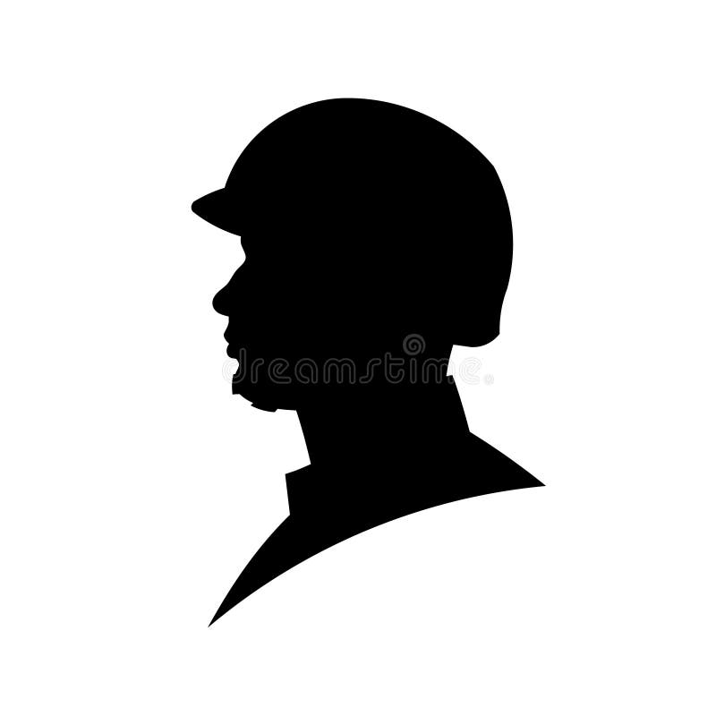 Silhouette of Military Head Illustration Stock Vector - Illustration of ...