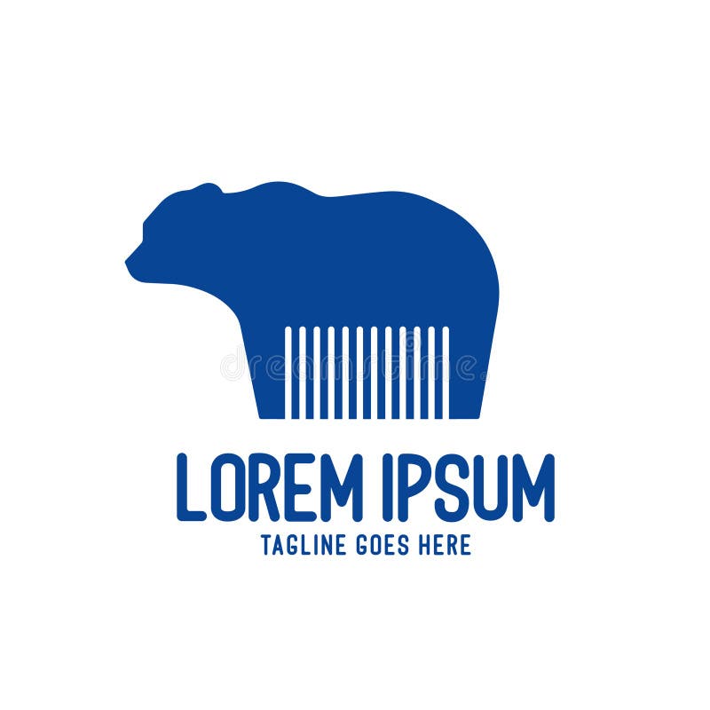 Silhouette Mit Kamm Oder Strichcode-Symbol Logo-Design Vektor Abbildung ...