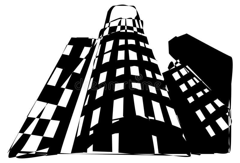 A Silhouette of Modern Buildings Stock Illustration - Illustration of ...