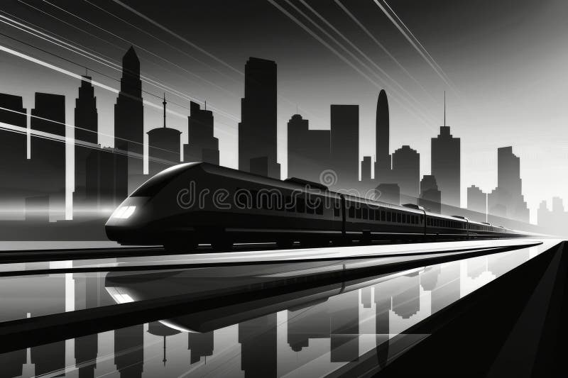 Silhouette of Modern Transportation on a Sleek Backdrop. Stock ...
