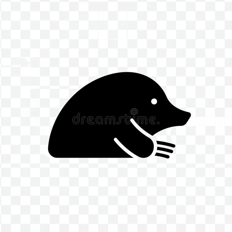 Silhouette of a Mole, Depicted in a Simple, Solid Black Shape. the ...