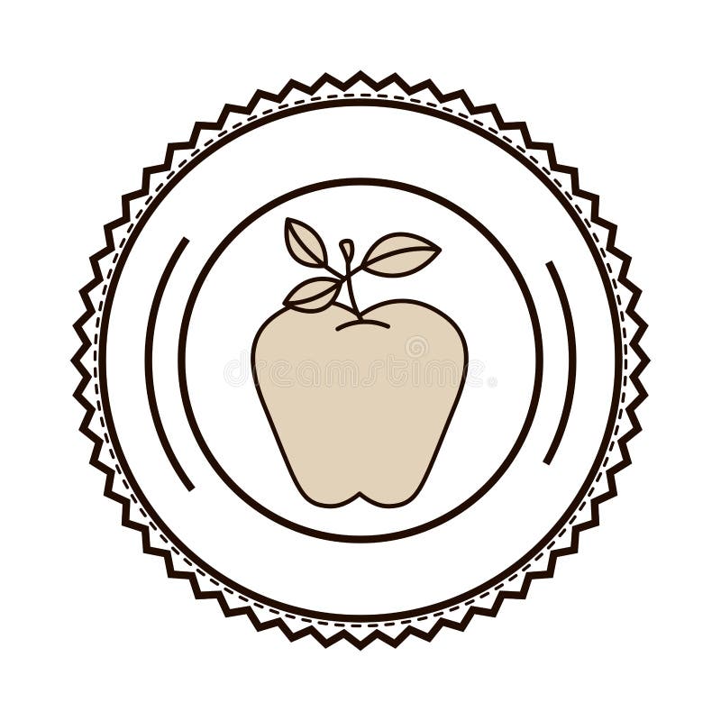 Silhouette Monochrome of Dish with Apple Stock Vector - Illustration of ...