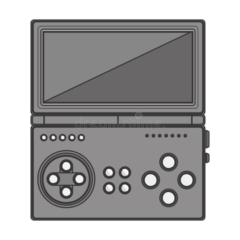 Silhouette Monochrome Game Cube Remote Control with Screen and Buttons ...