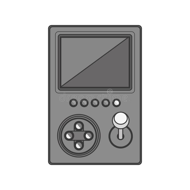 Silhouette Monochrome Game Cube Remote Control with Screen and Joystick ...