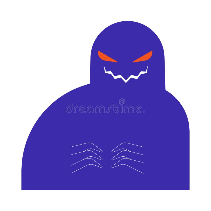 Silhouette Monster Evil Smiling 2D Cartoon Character Stock Vector ...