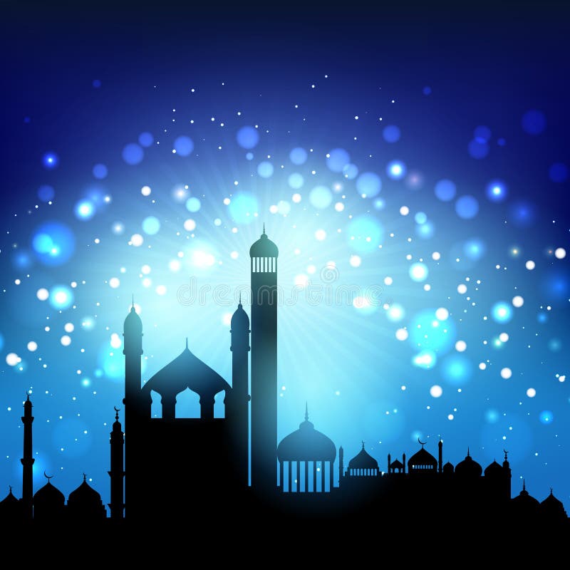 Silhouette of mosques stock vector. Illustration of islam - 93203423