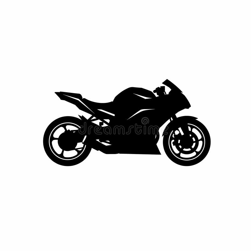 A Black and White Silhouette of a Motorcycle. Stock Illustration ...